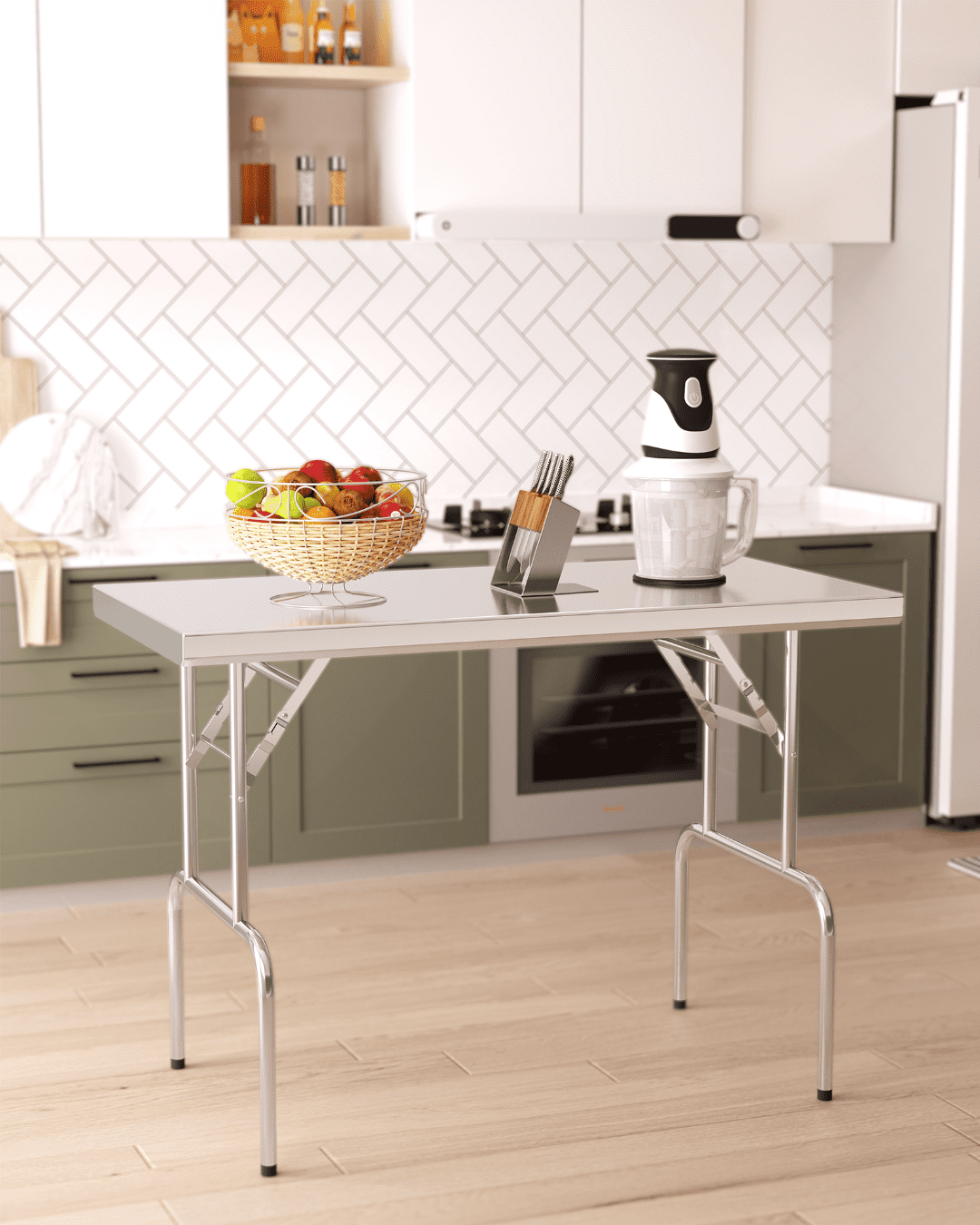Commercial Worktable Workstation 48 x 24 Inch, Stainless Steel Folding ...