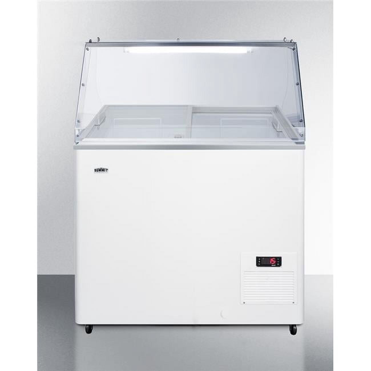 Commercial dipping cabinet with pre-installed sneeze guard, sliding ...