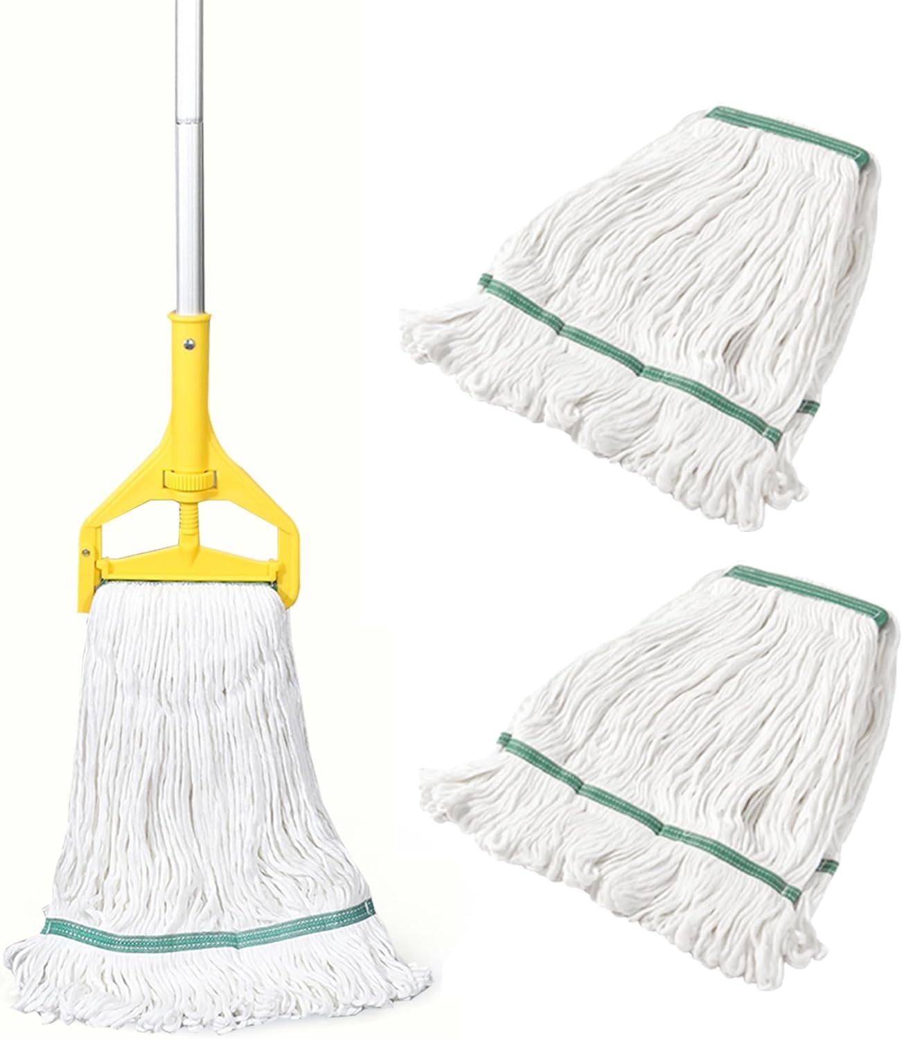 Commercial heavy-duty industrial mop, with long handle, 59-inch ring ...