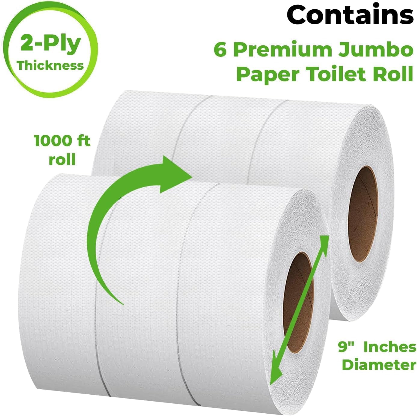 Commercial toilet paper - Jumbo toilet paper rolls -6,000 FT Industrial ...