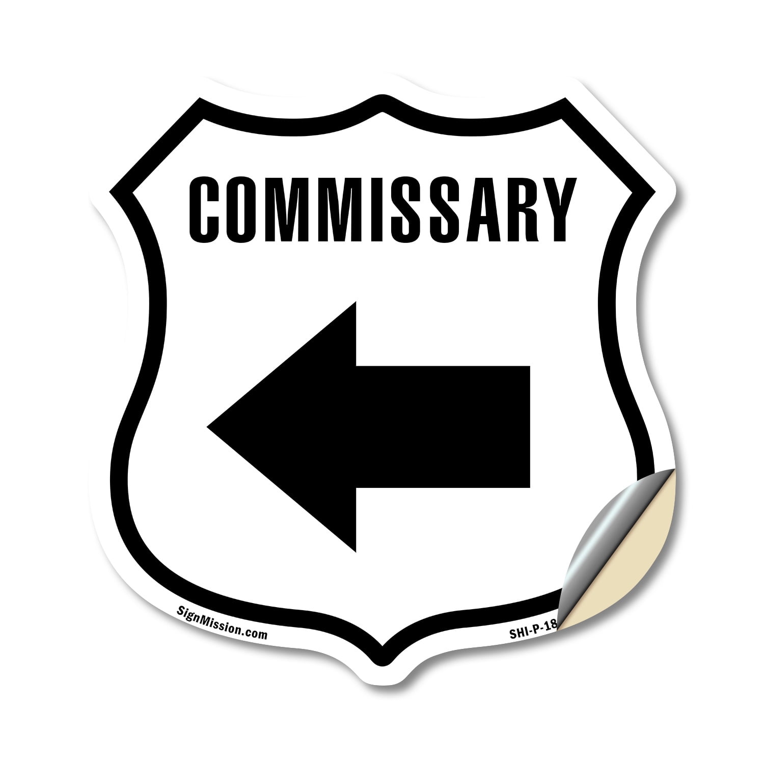 Commissary Left (2 Pack) 12 inch X 12 inch Shield Shaped Heavy Duty 3.2 ...