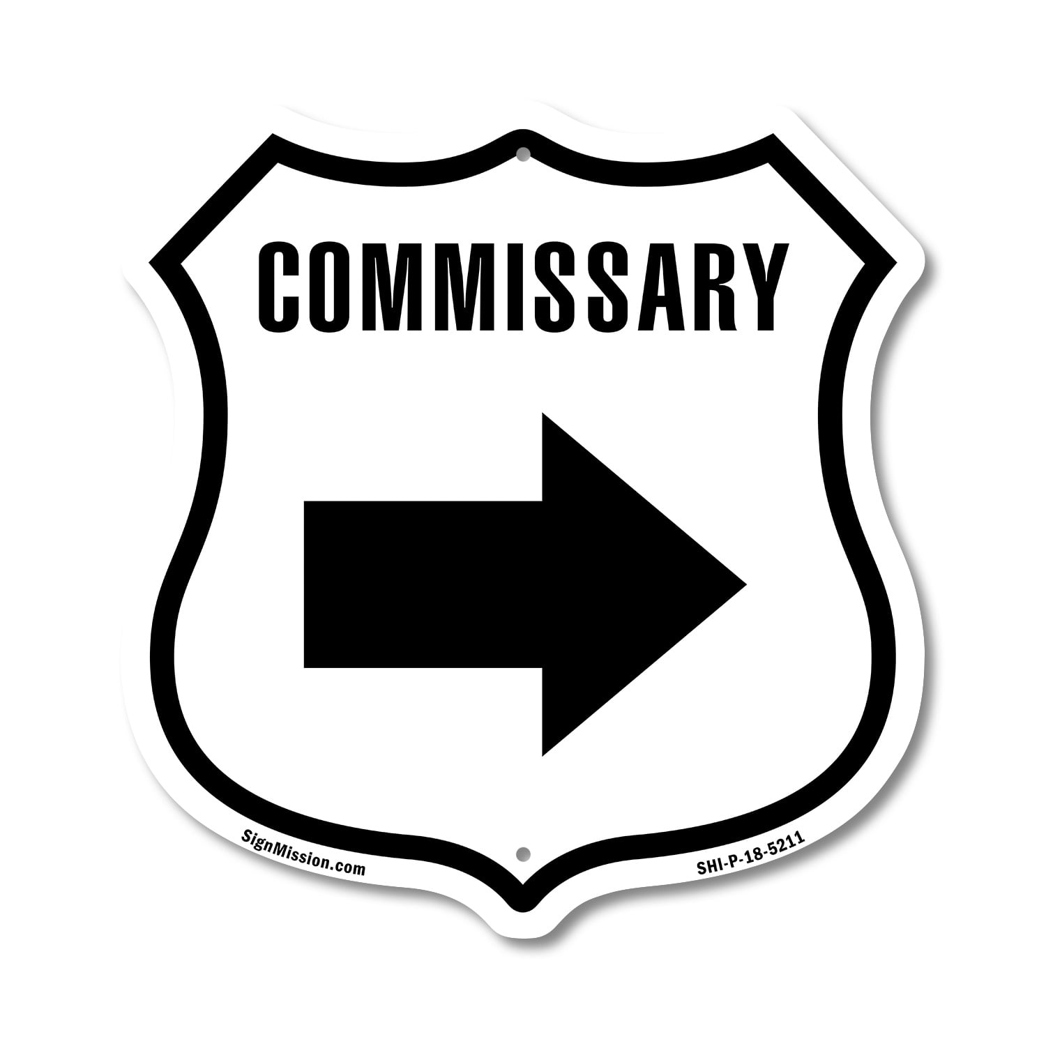Commissary Right 12 inch X 12 inch Shield-Shaped Rust-Free Aluminum ...