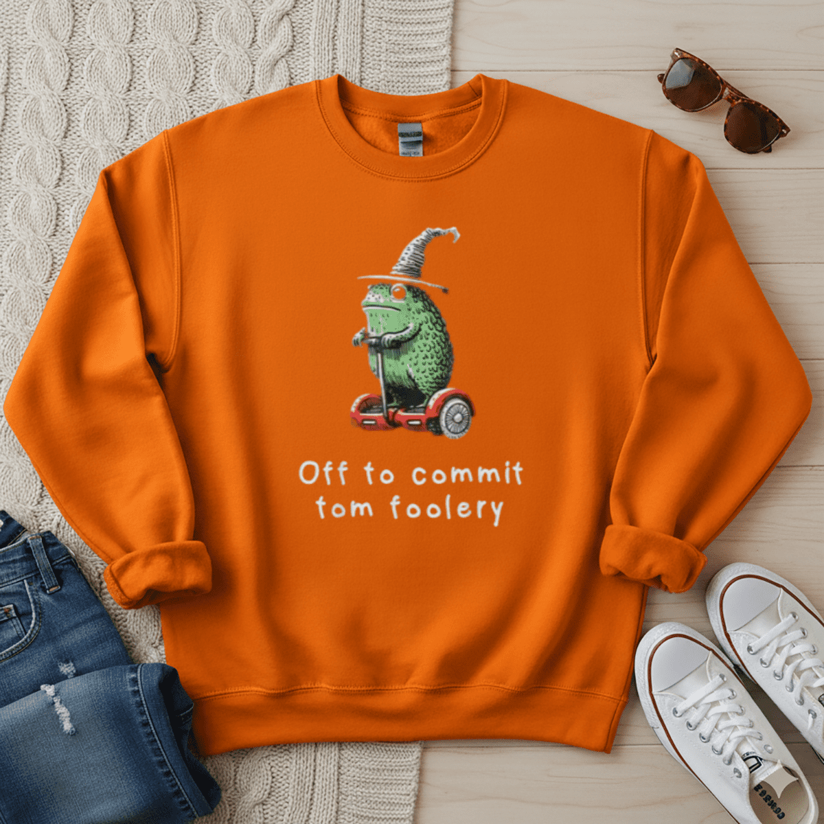 Commit Tomfoolery Wizard Frog Funny Meme Silly Magical Playful Graphic ...