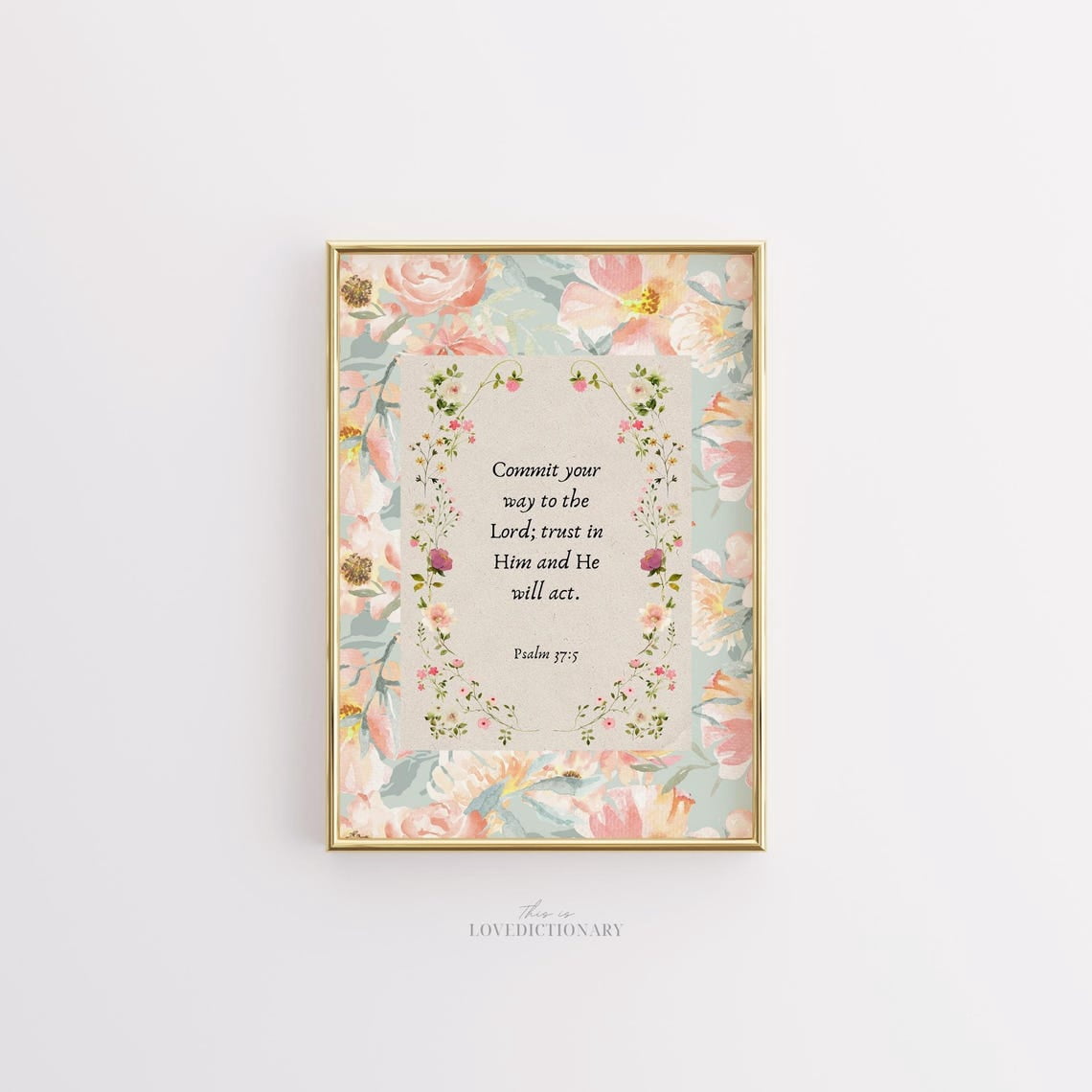 Commit Your Way to the Lord Christian Psalm 37:5 Print, Unframed Canvas ...