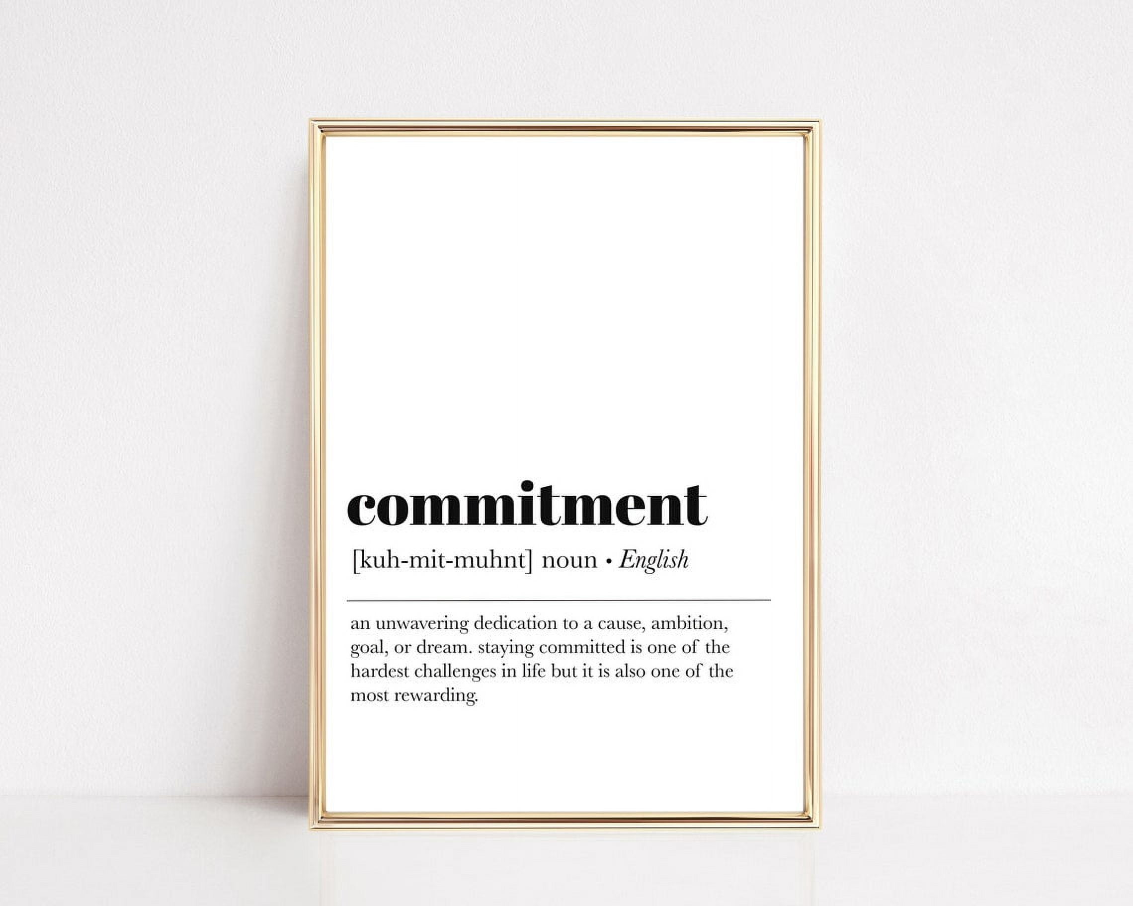 Commitment Definition Print Home Office Wall Art Entrepreneur Gift Home ...