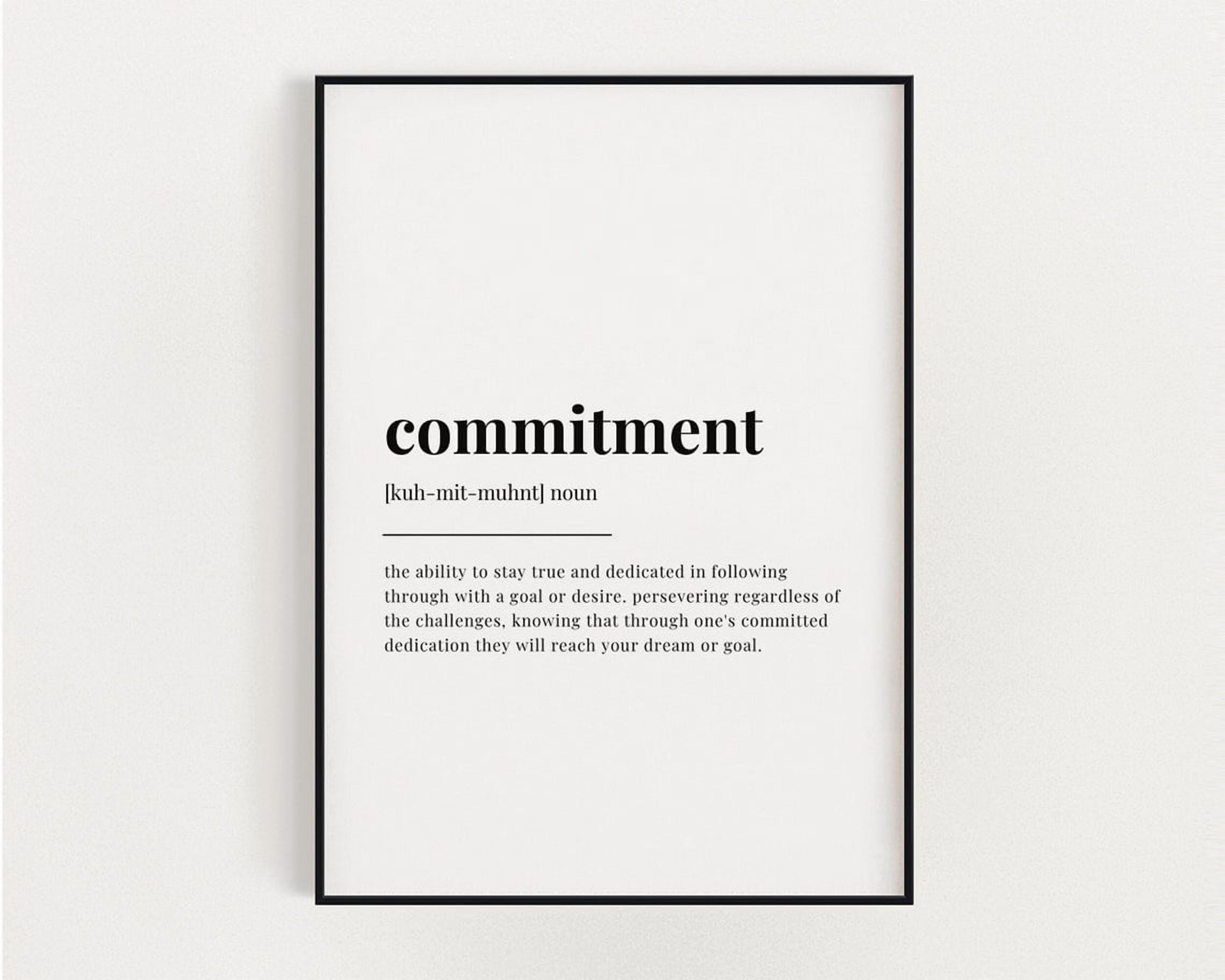 Commitment Definition Print, Wall Art Print, Commitment Print ...