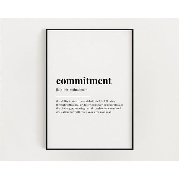 Commitment Definition Print, Wall Art Print, Commitment Print ...