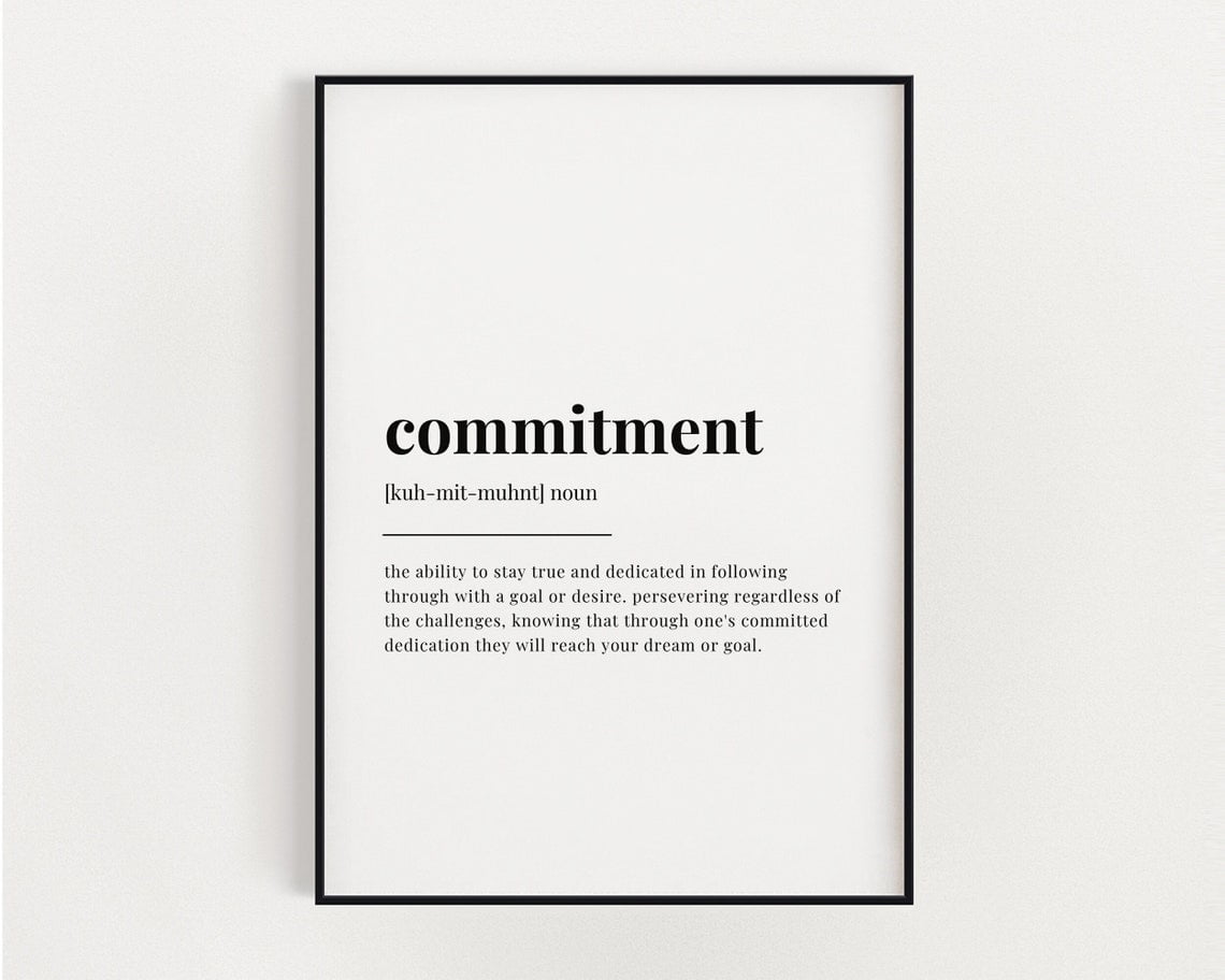 Commitment Definition Print, Wall Art Print, Commitment Print ...