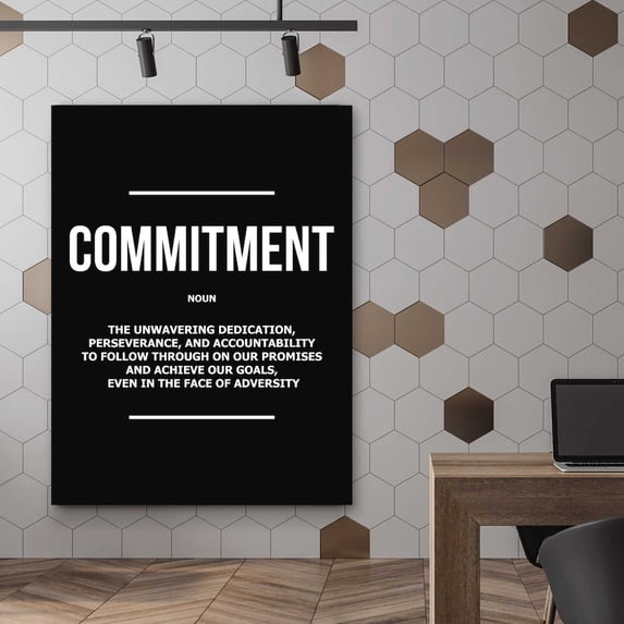 Commitment Wall Art Achieve Dedication Poster Quote Modern Art Hanging ...