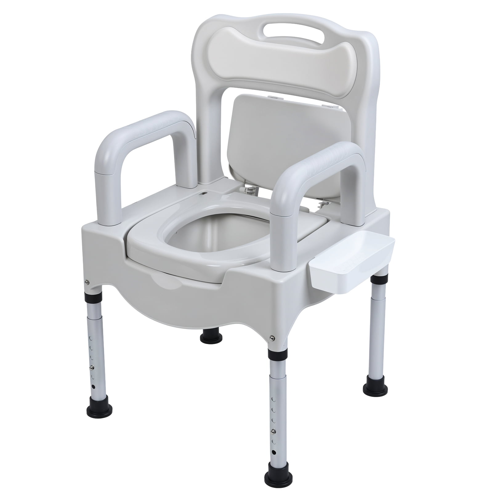 Commode Chair, Bedside Commode, Bedside Toilet, Height Adjustable Adult Potty Chair for Seniors ...