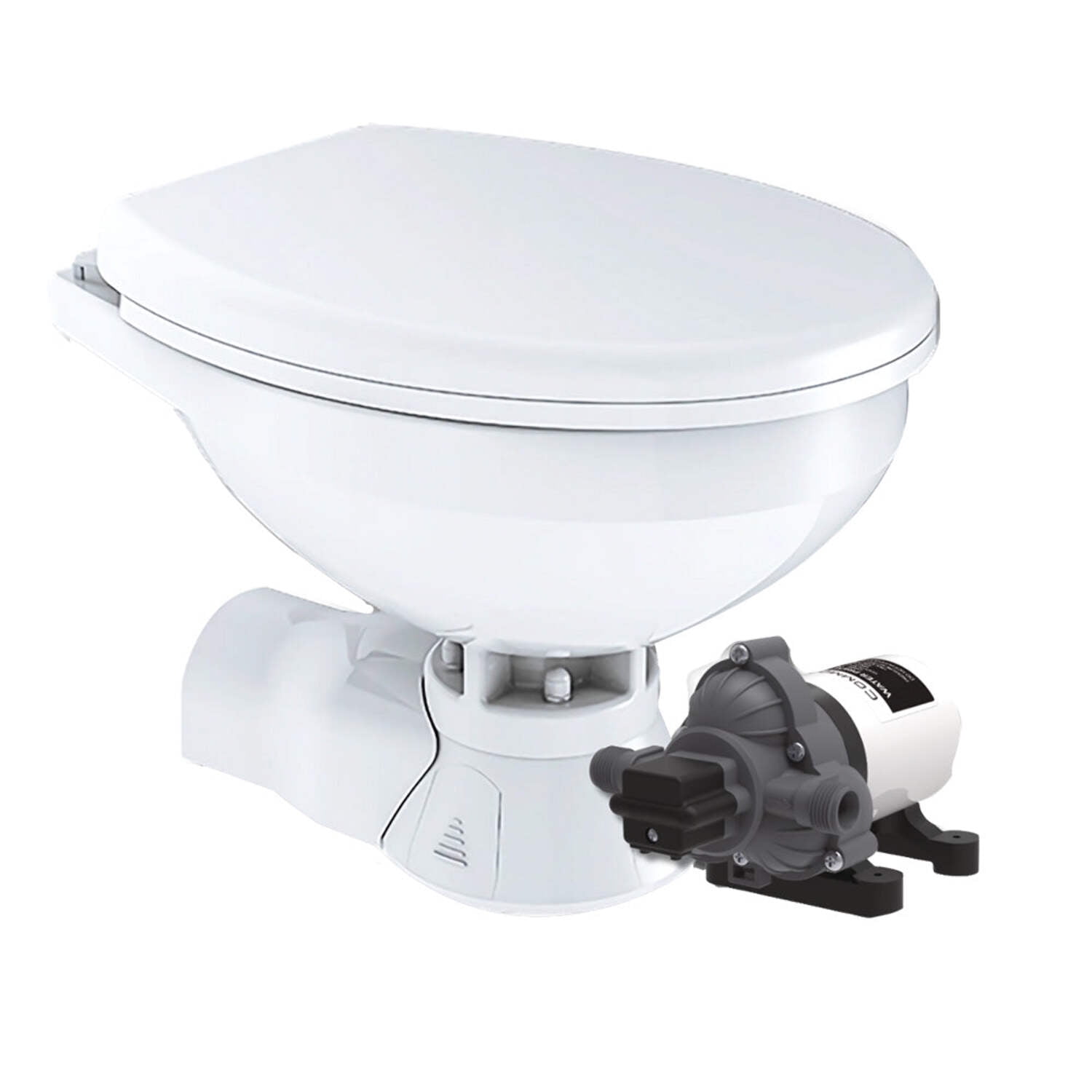 Commodore Quiet Flush Electric Toilet - Rear Macerator - Raw Water Pump ...
