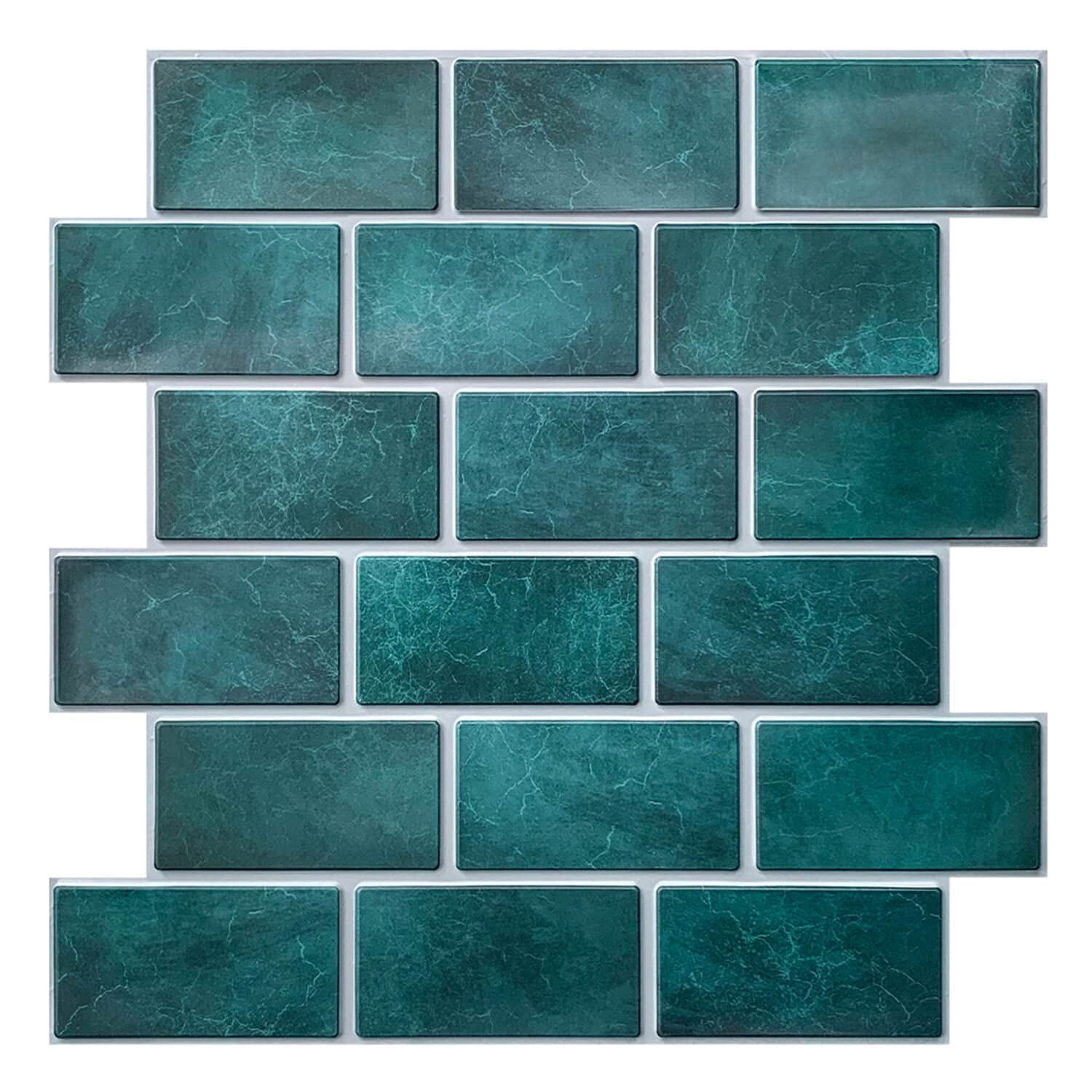 Commomy 10 pcs 3D Peel and Stick Brick Backsplash Tile, Faux Brick Wall ...