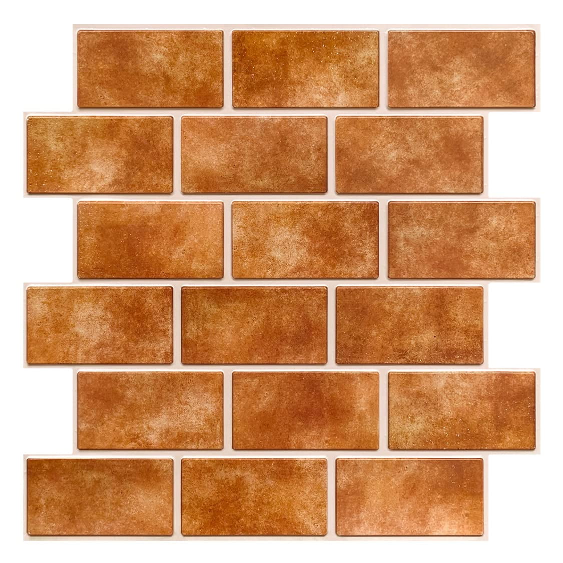 Commomy 10Pcs 3D Brick Peel and Stick Wall Tile, DIY Faux Brick Wall ...