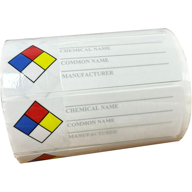 Common Chemical Identifier Labels 1x3inch SDS Stickers MSDS Stickers ...