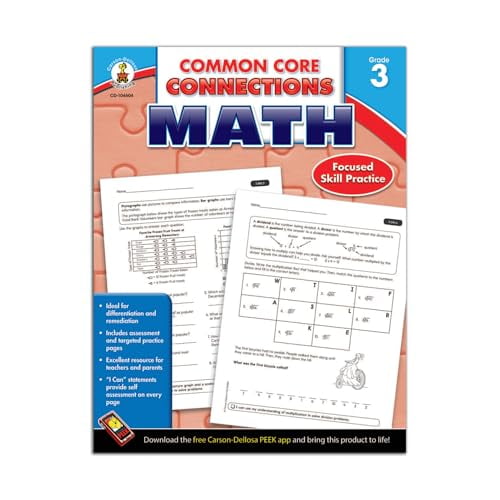 Pre-Owned Carson Dellosa | Common Core Connections Math Workbook | 3rd ...