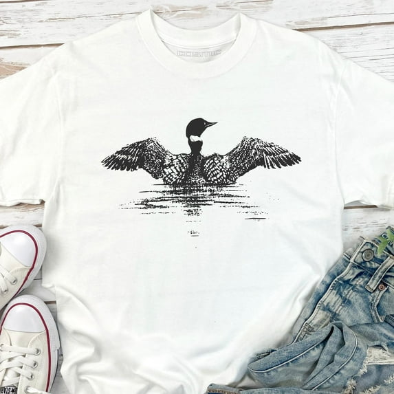 Common Loon Vintage Water Bird Rustic Wildlife Lake Life Nature Lover ...
