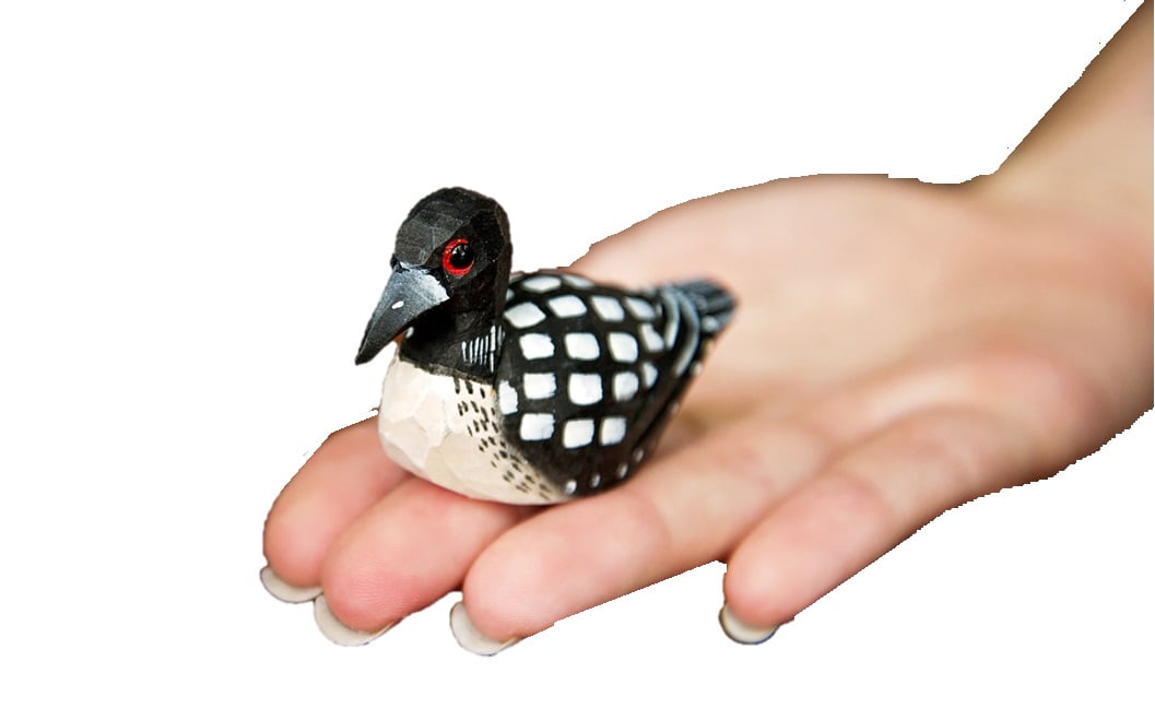 Common Loon Wooden Figurine - Small 2", Hand-Made, Carving, Decoration ...