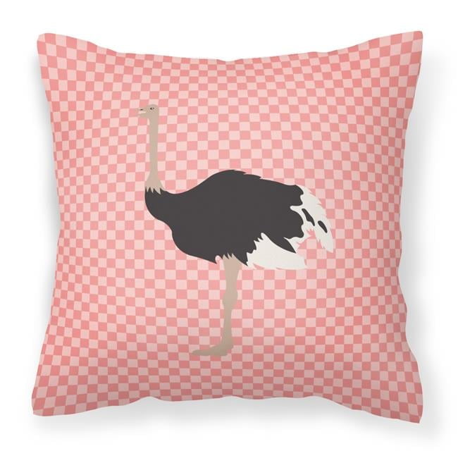 Common Ostrich Pink Check Fabric Decorative Pillow - 18 x 18 in ...