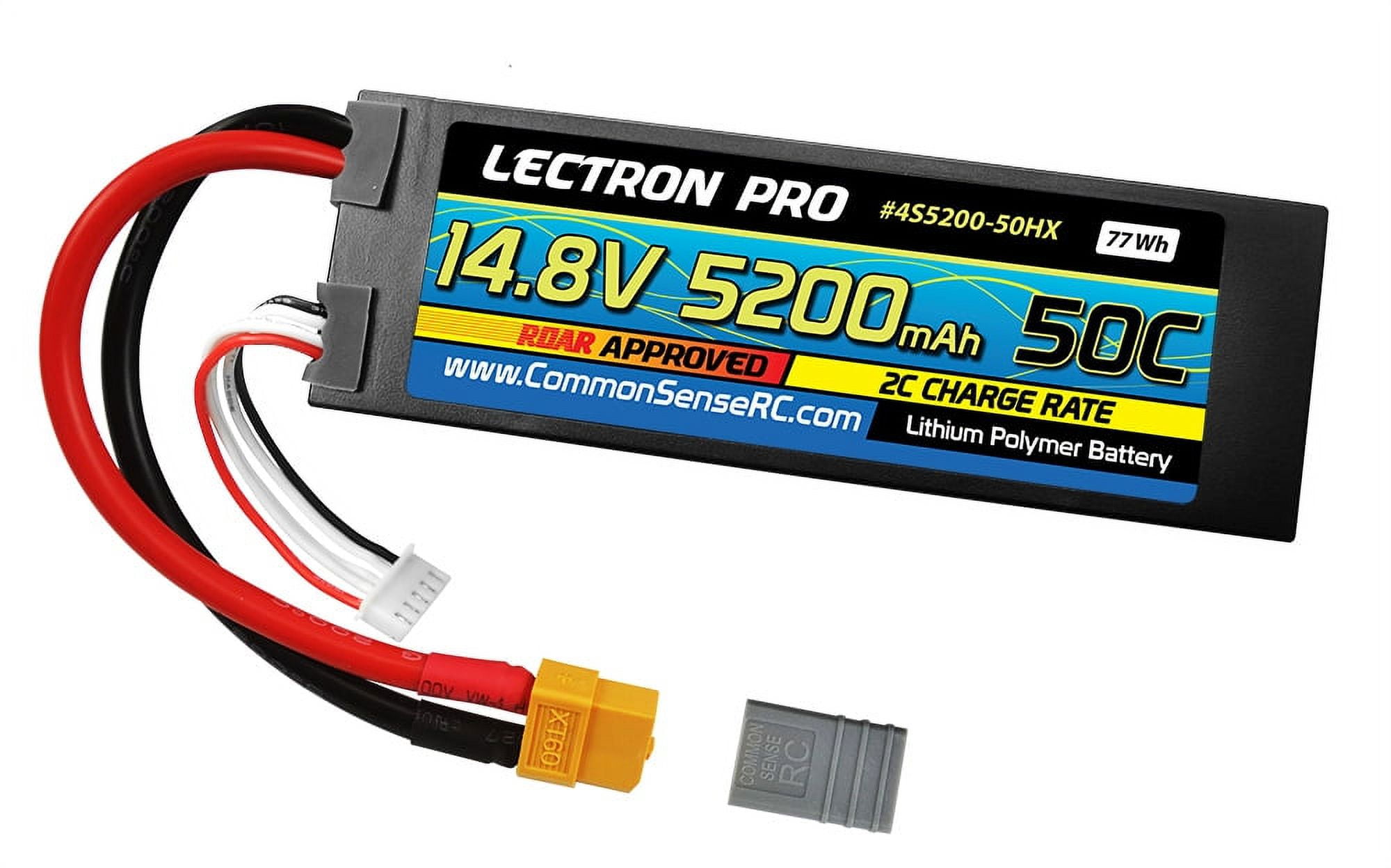 Common Sense RC Lectron Pro 14.8V 5200mAh 50C Lipo Battery Hard Case ...