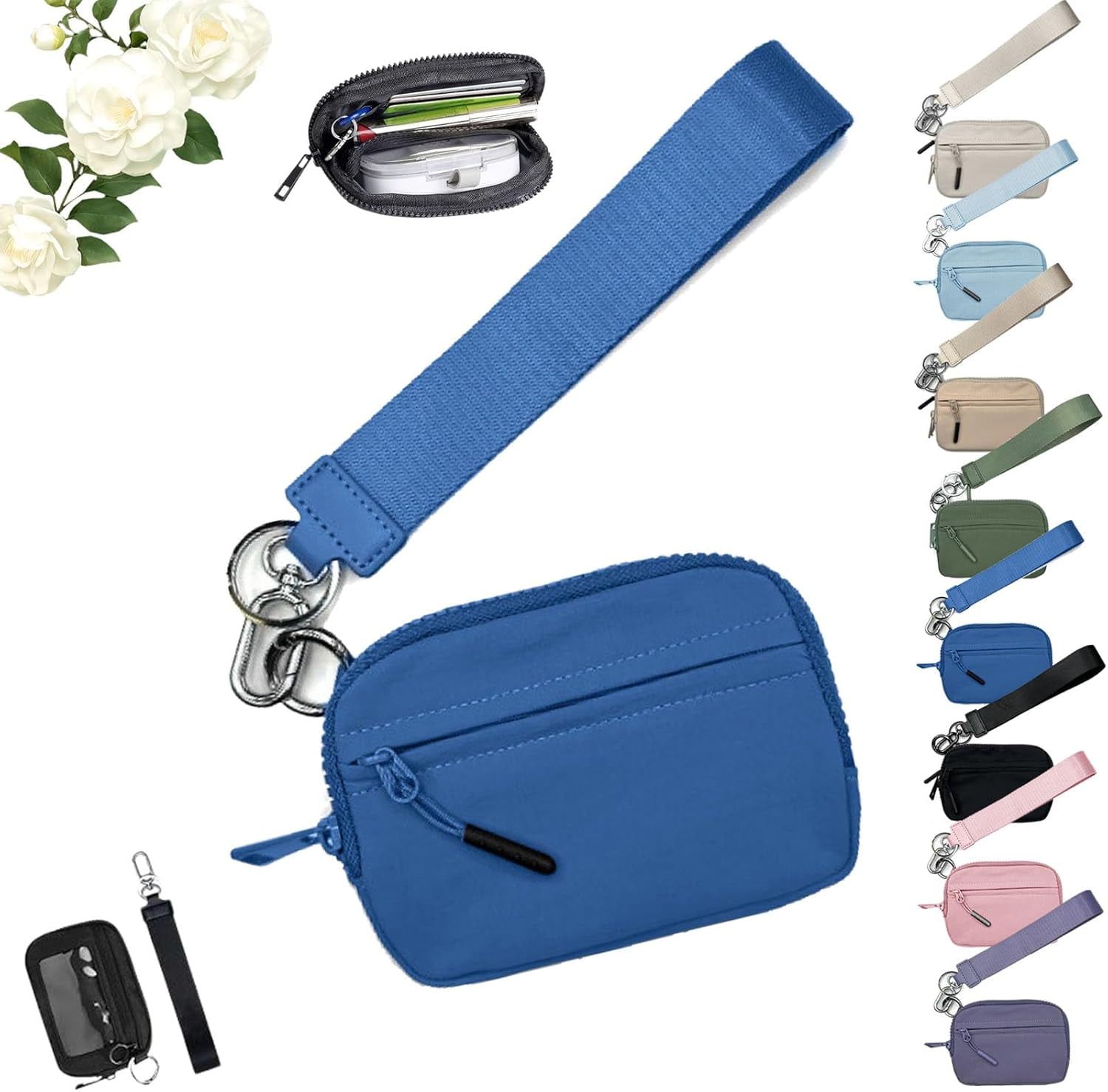 Commonlyto Wallet, Zippered Card Case with Id Window, Waterproof Nylon ...