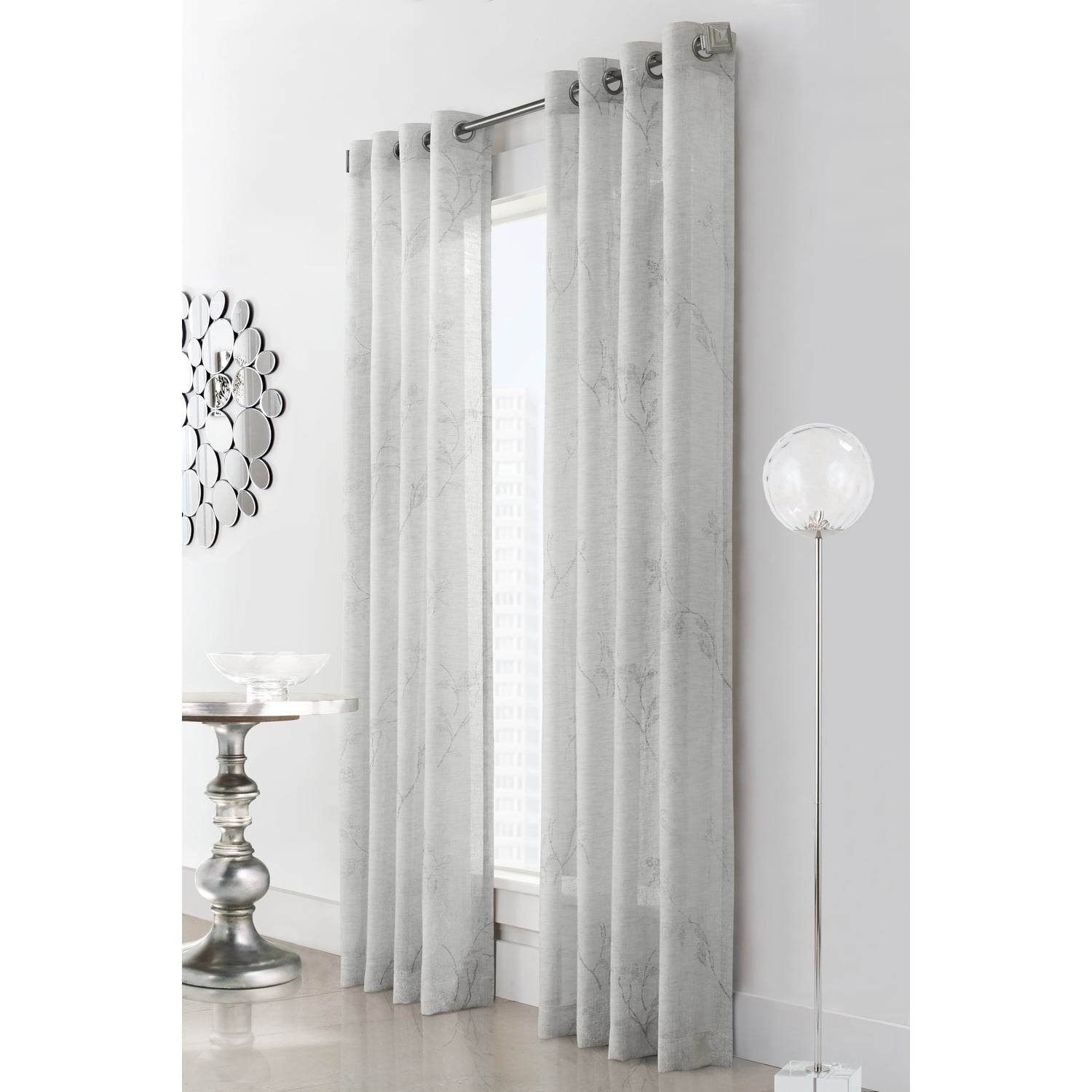 Commonwealth Habitat Triston Window Top Panel With 8 Silver Grommets 1 ...