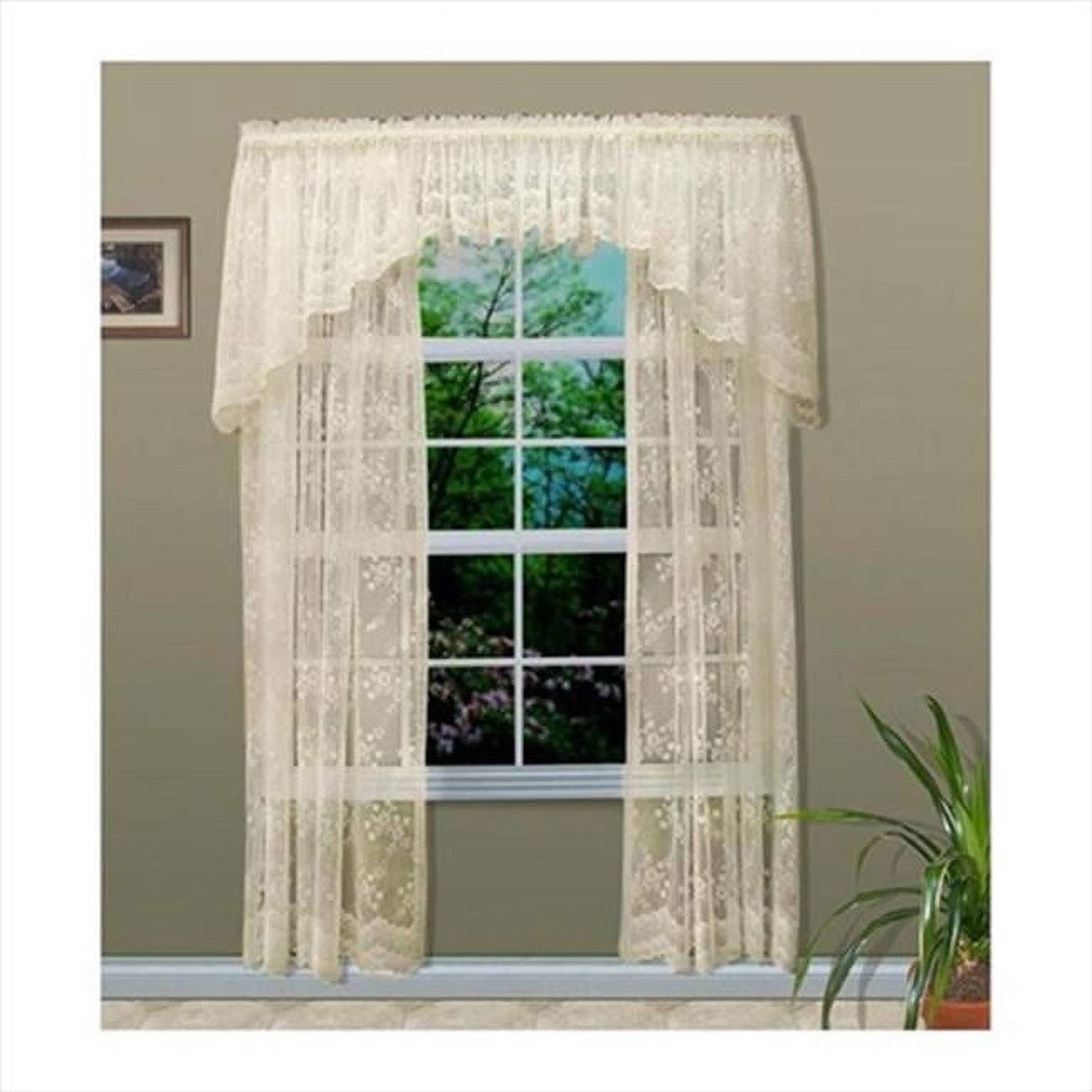 Commonwealth Home Fashions Mona Lisa Engineered Bridal Lace Window ...