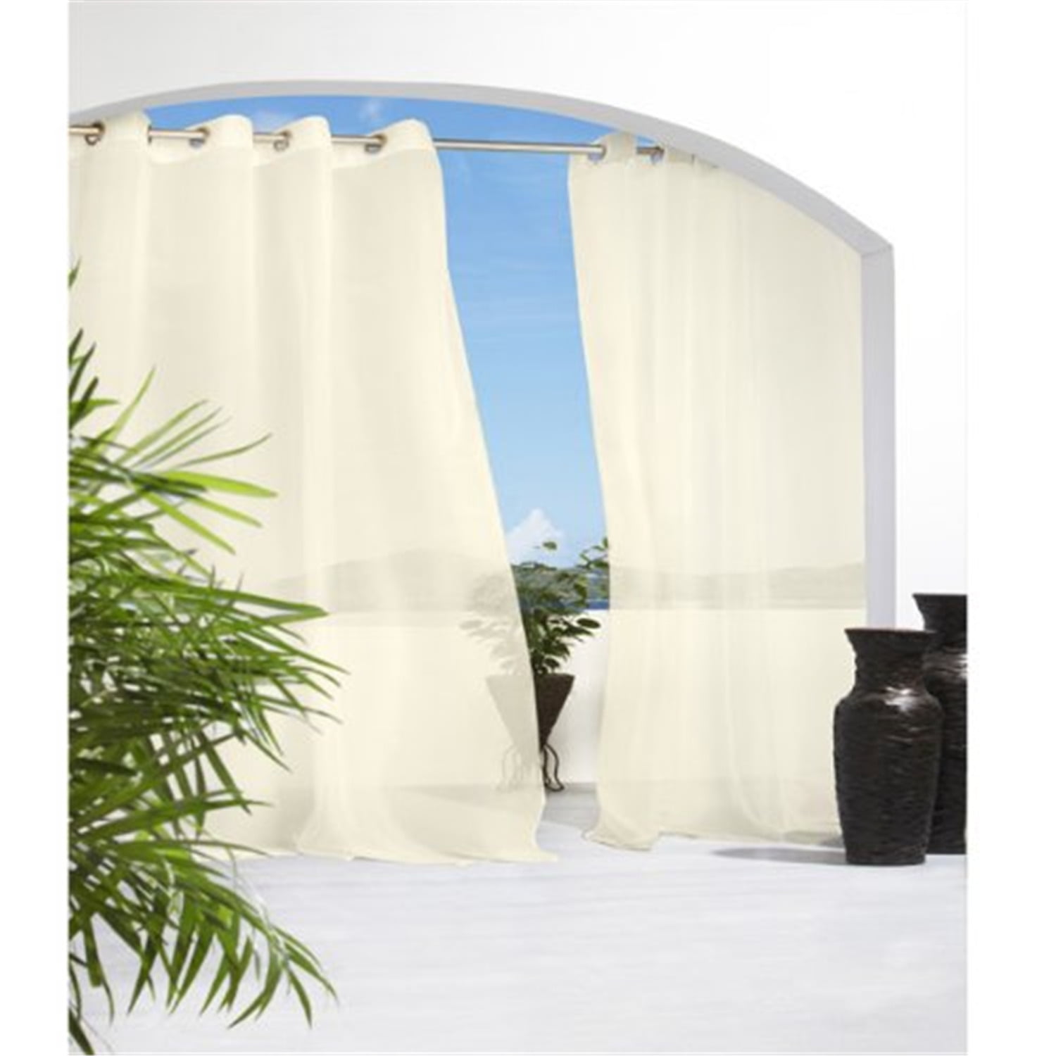 Commonwealth Outdoor Decor Cote D'Azure Linen Grommet Top Panel - 54x84 ...