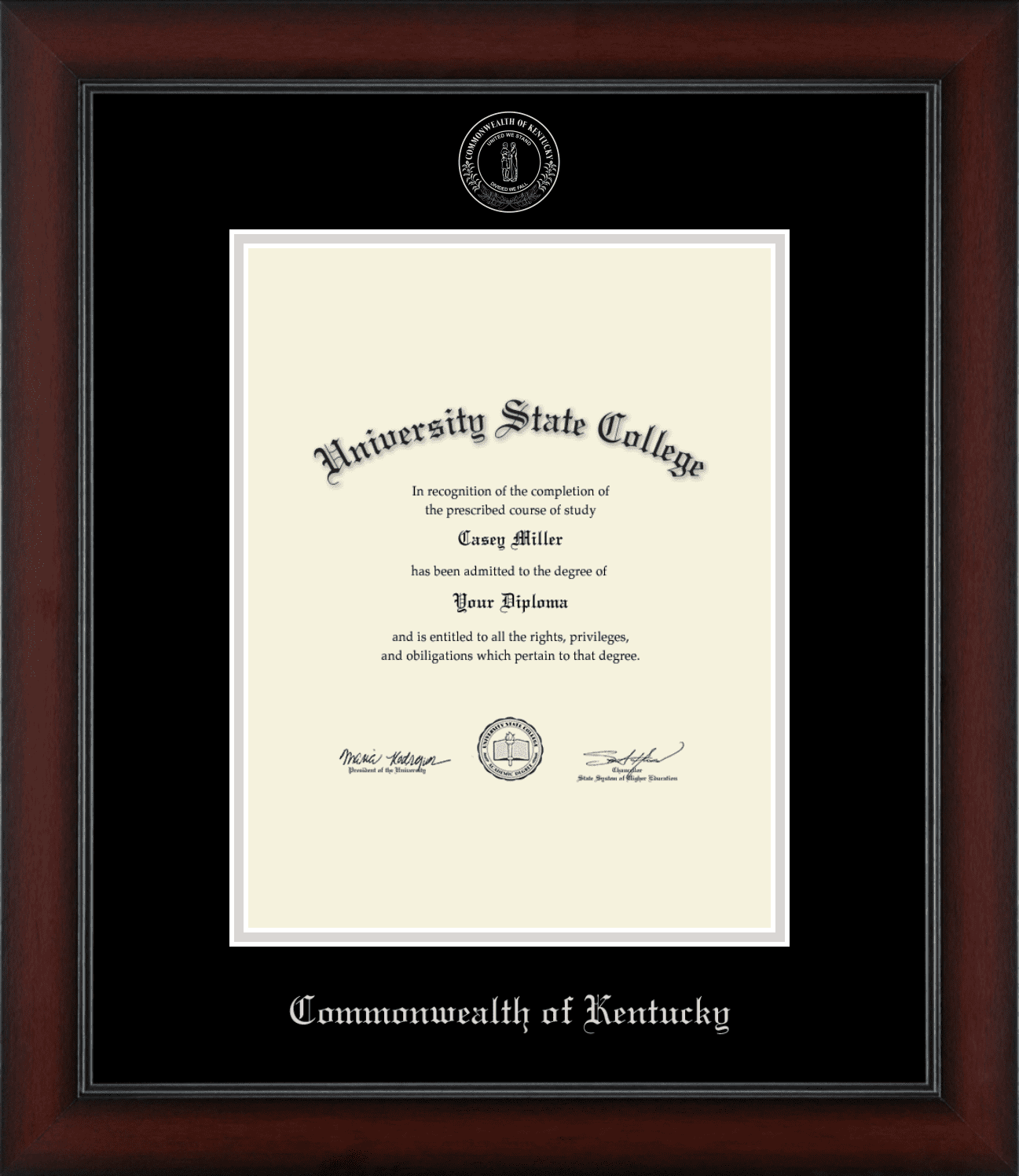 Commonwealth of Kentucky Official State Seal Document Frame, Document ...