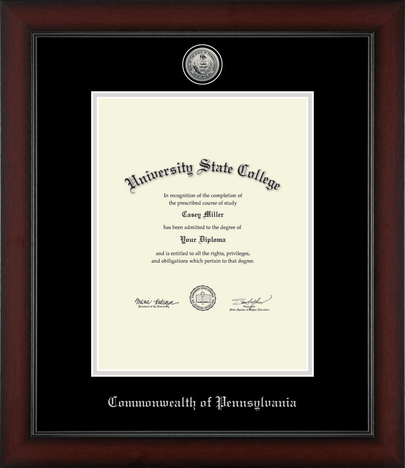 Commonwealth of Pennsylvania Official State Seal Document Frame ...