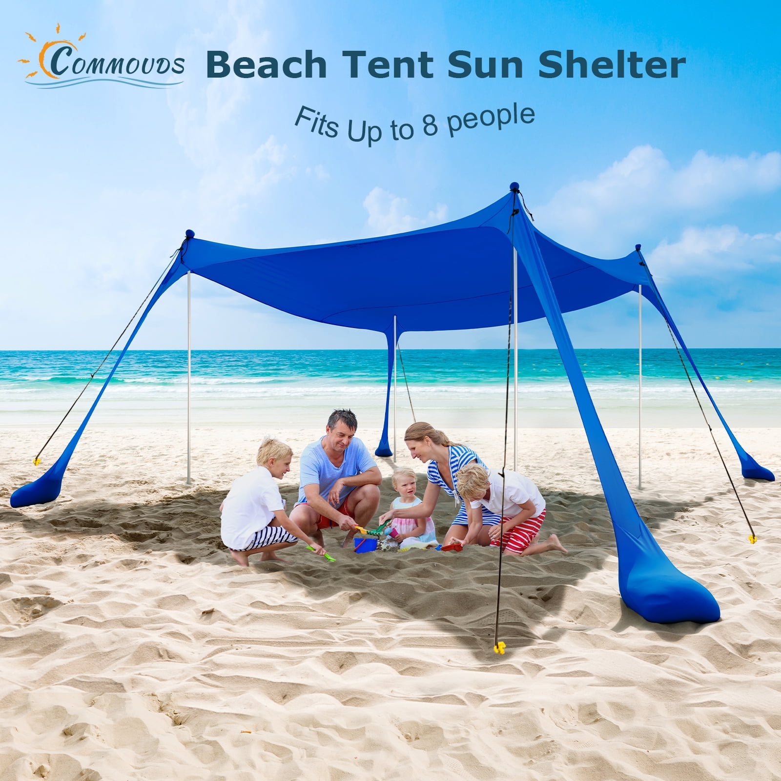 Commouds Pop-Up Beach Tent Canopy, UPF50+ Sunshade, Portable, Easy Set ...