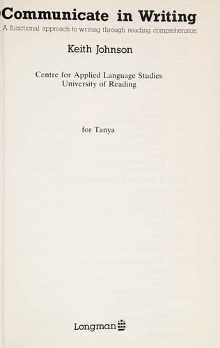 Pre-Owned Communicate in Writing : A Functional Approach to Through ...