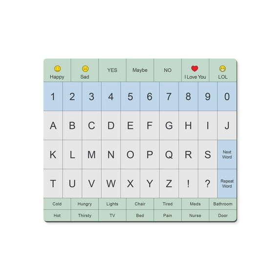 Communication Board For Adults- Non-Slip, Portable Letter Chart for Non ...