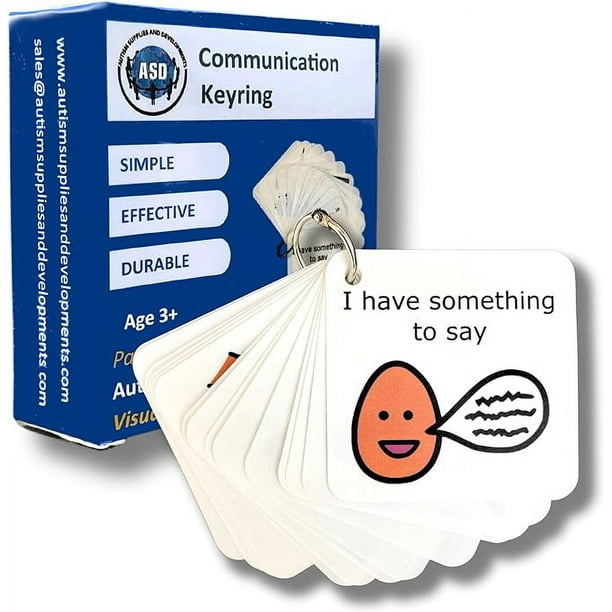 Communication Cards Lanyard Nonverbal Autism - Visual Schedule for Kids ...
