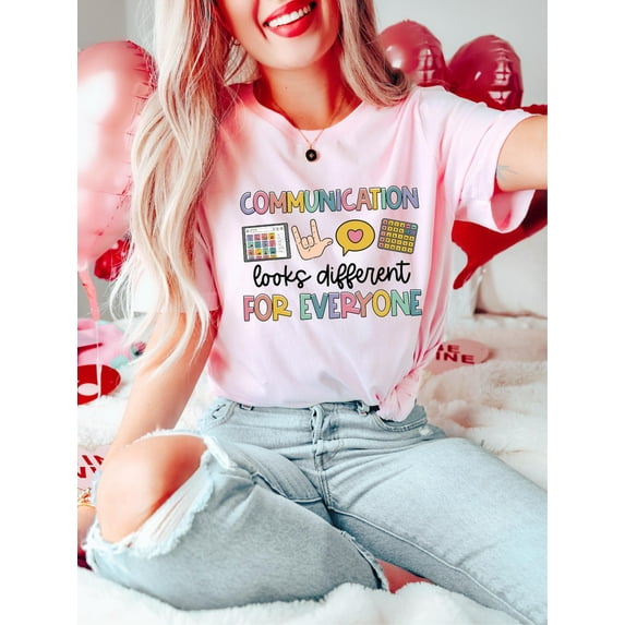 Communication Looks Different For Everyone Shirt, Speech Therapy Shirt ...