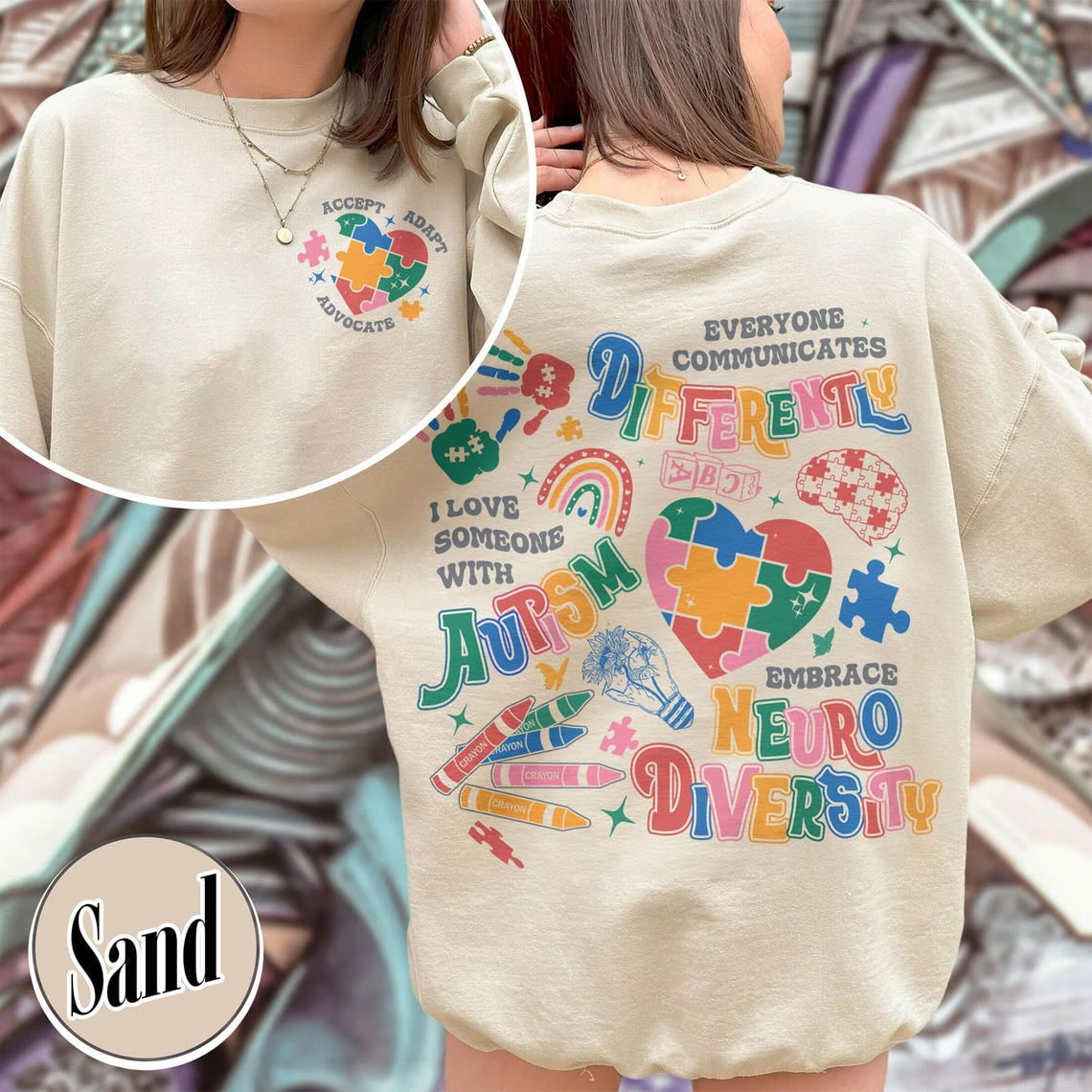 Communication Looks Different For Everyone Sweatshirt, Autism Awareness ...