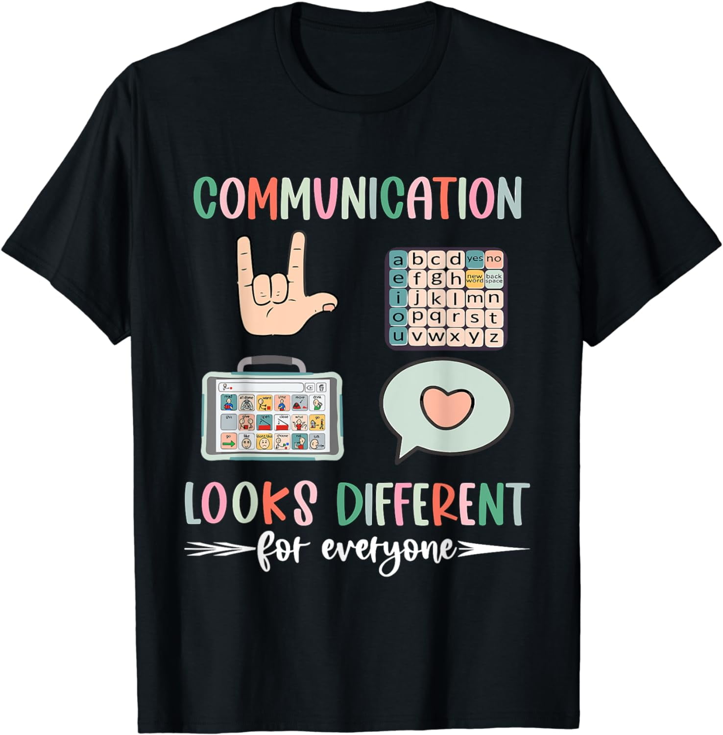 Communication Looks Different For Everyone Autism Awareness T-Shirt ...