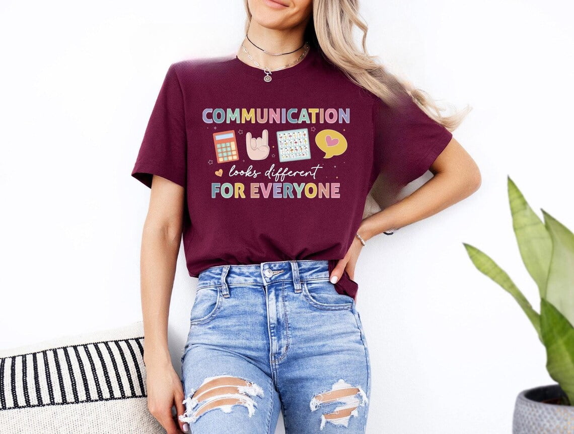 Communication Looks Different For Everyone Shirt, Speech Therapy Shirt ...