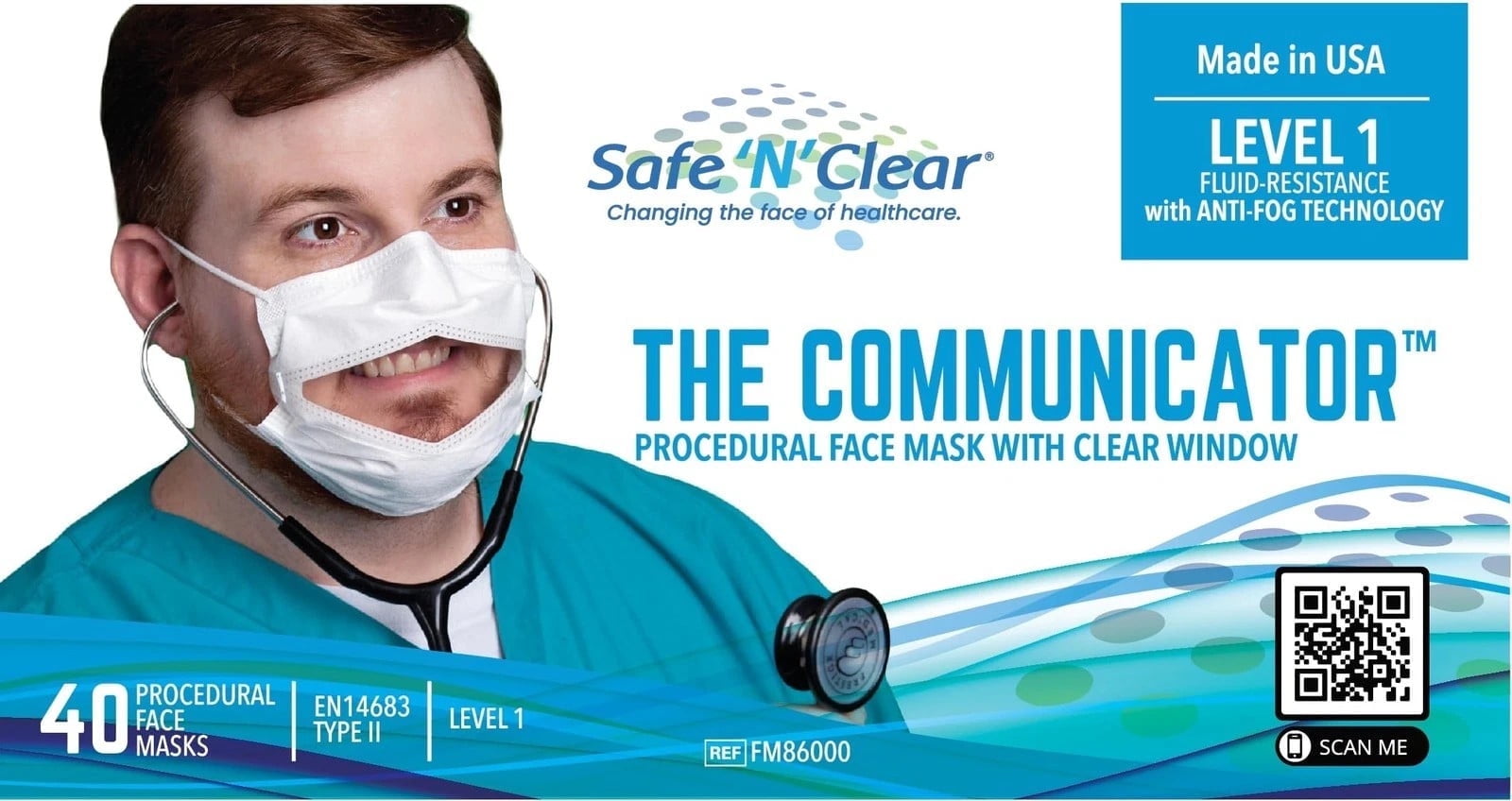 Communicator Clear Surgical Mask (40 pack - ASTM Level 1) Medical Grade ...