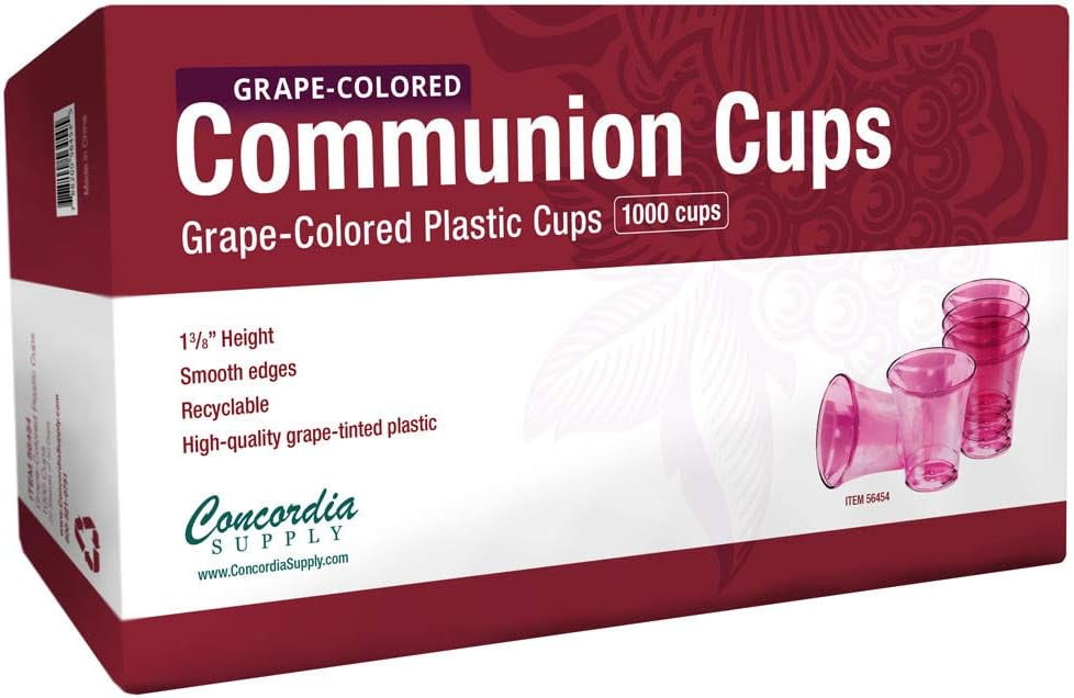 Communion Cups - 1-3/8" Recyclable Grape Colored Hard Plastic Cups ...