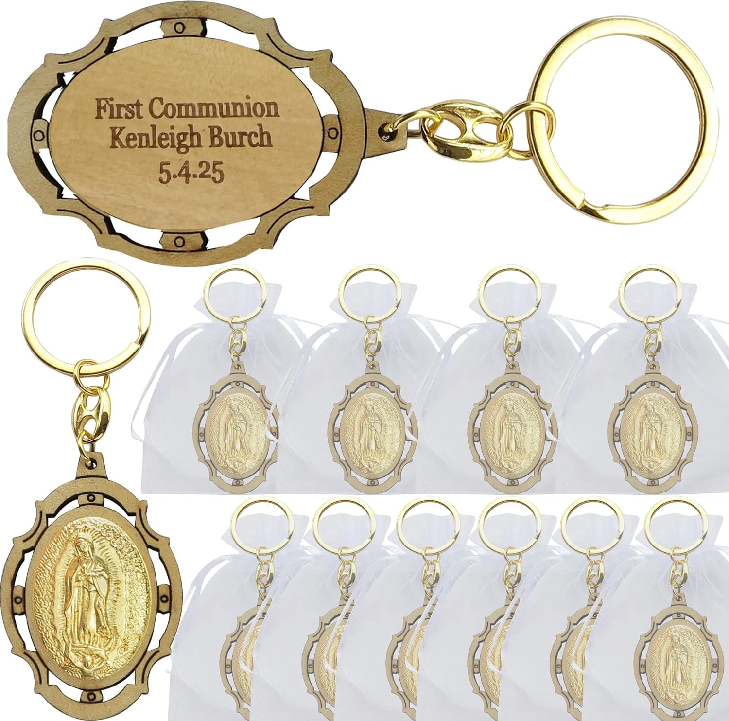 Communion Favor 12 PCS Keepsake Keychains First Holy Communion Gift for ...
