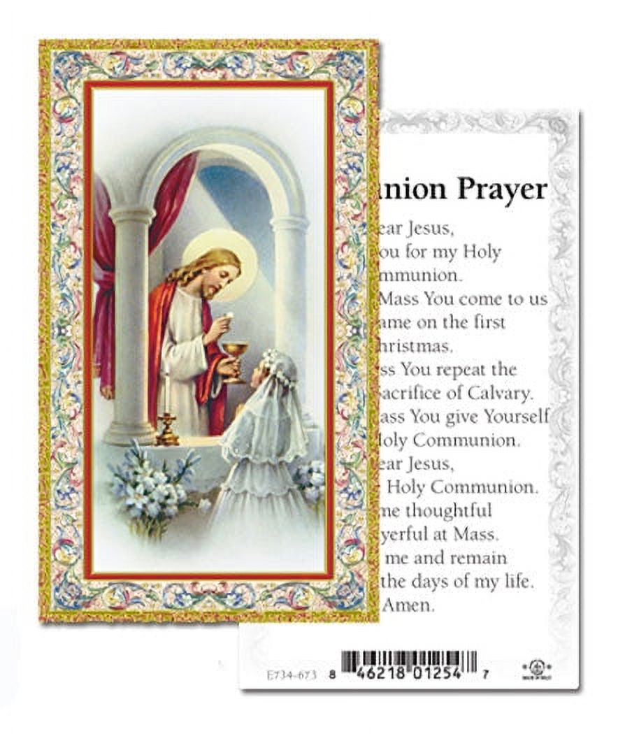 Communion Girl Gold-Stamped Catholic Prayer Holy Card with Prayer on Back, Pack of 100 - Walmart.com