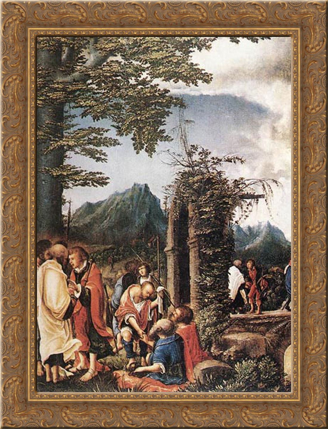 Communion Of The Apostles 20x24 Gold Ornate Wood Framed Canvas Art by ...