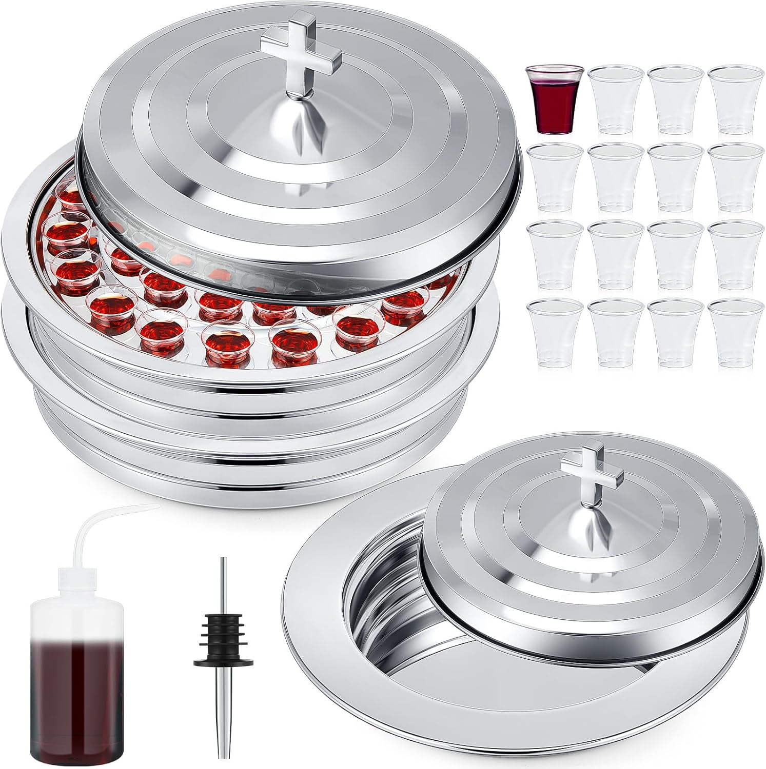Communion Set Holy Trays for Churches with Lid Communion Plates with ...