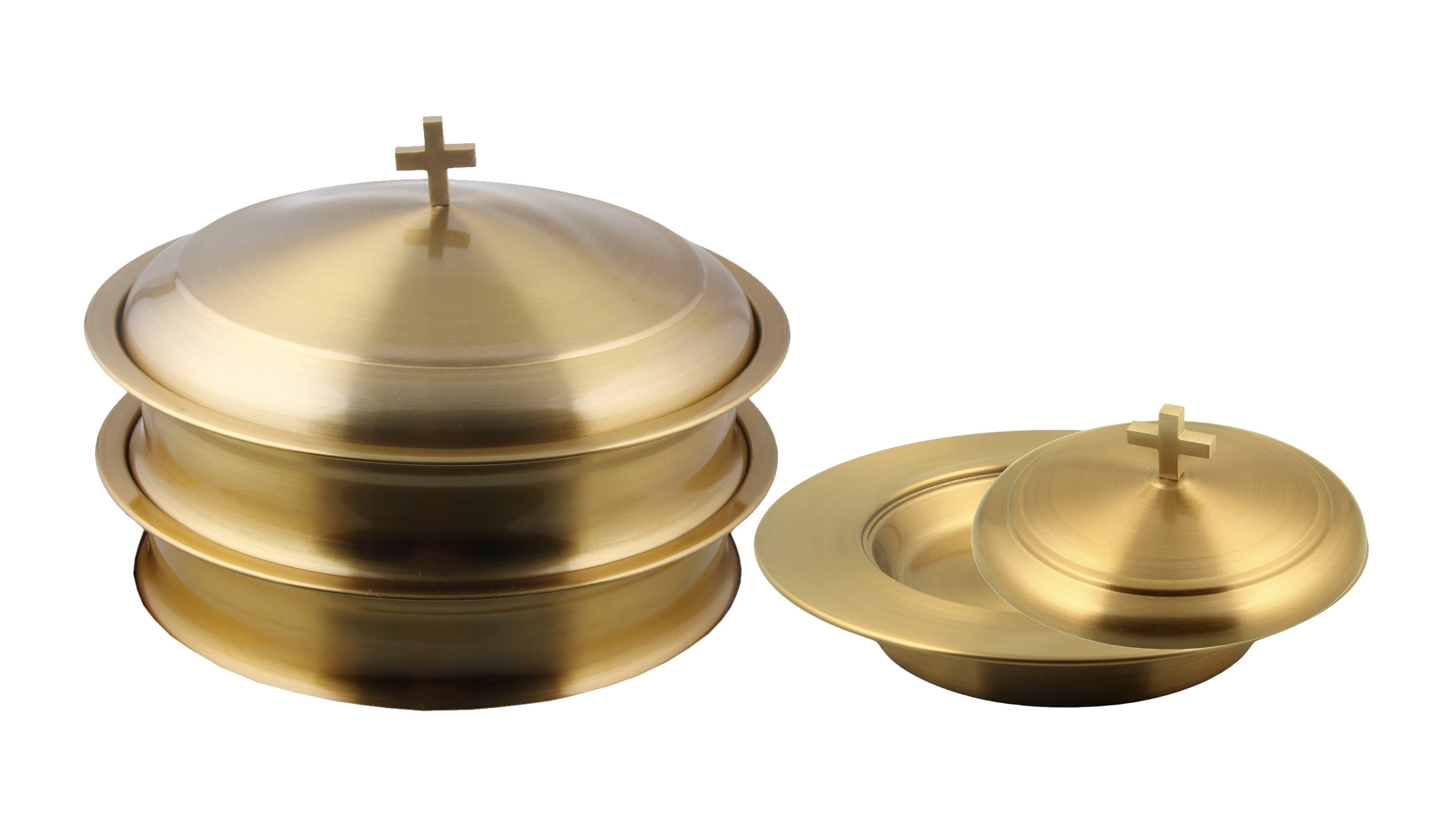 Mayur Exports Stainless Steel Church Communion Ware Set, Gold - 2 Wine ...