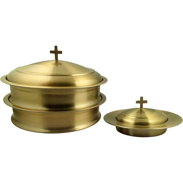 Communion Ware 2 Holy Wine Serving Trays with a Lid & 1 Stacking Bread ...