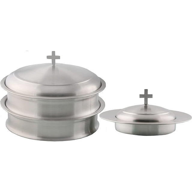 Communion Ware 2 Holy Wine Serving Trays with a Lid & 1 Stacking Bread ...