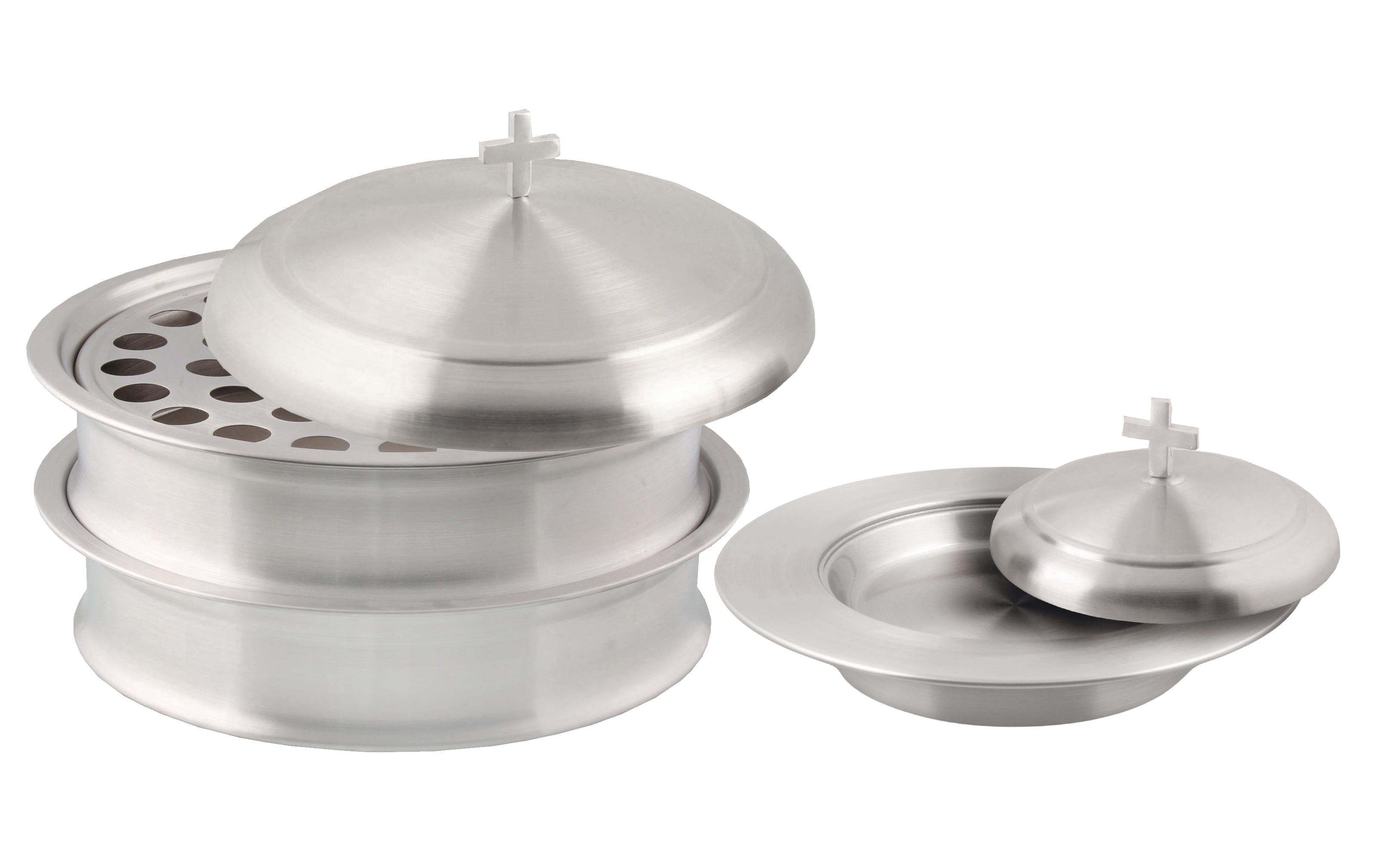 Communion Ware 2 Holy Wine Serving Trays with a Lid & 1 Stacking Bread ...