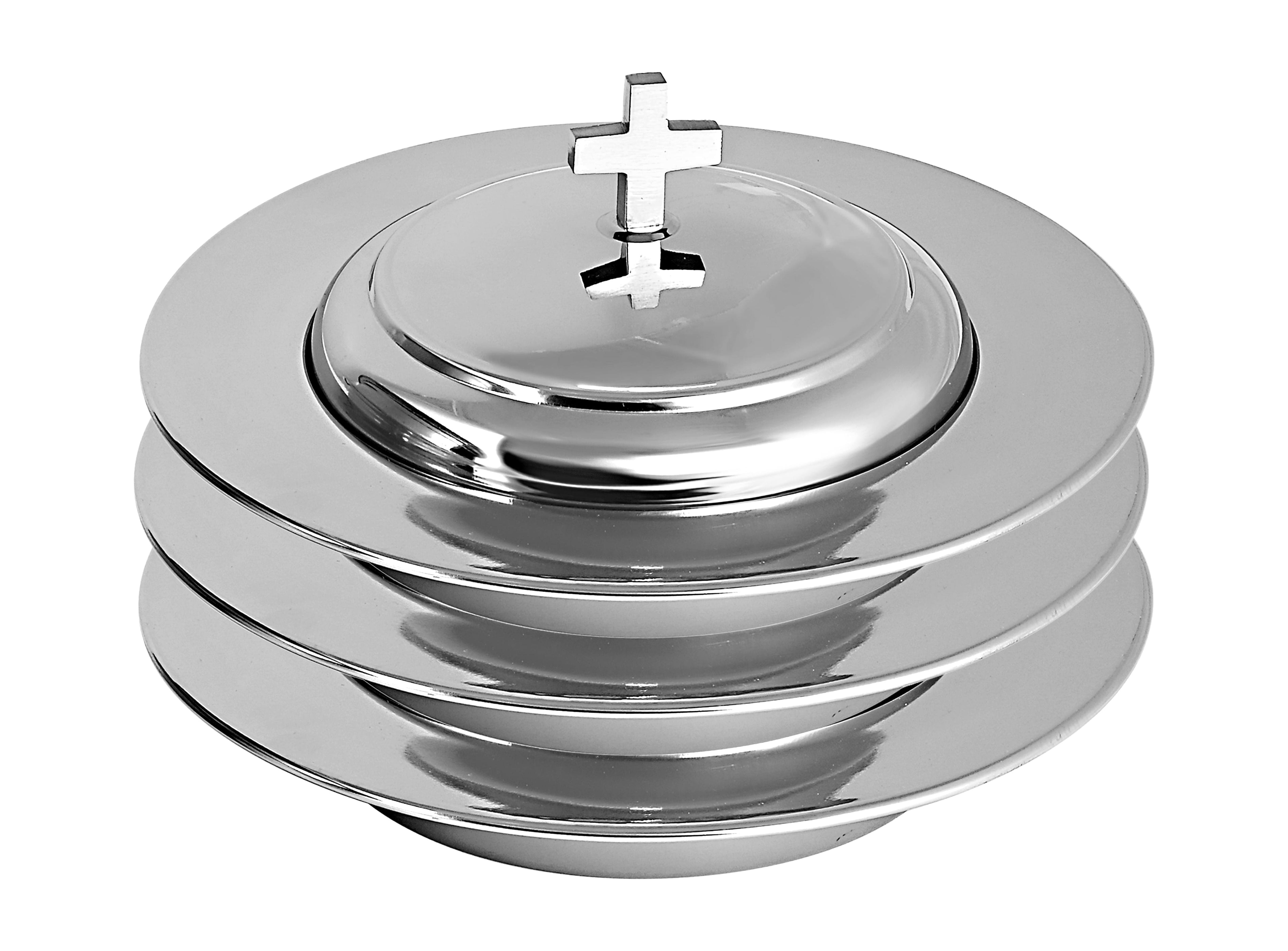 Communion Ware 3 Holy Stacking Bread Plates With A Lid - Stainless ...