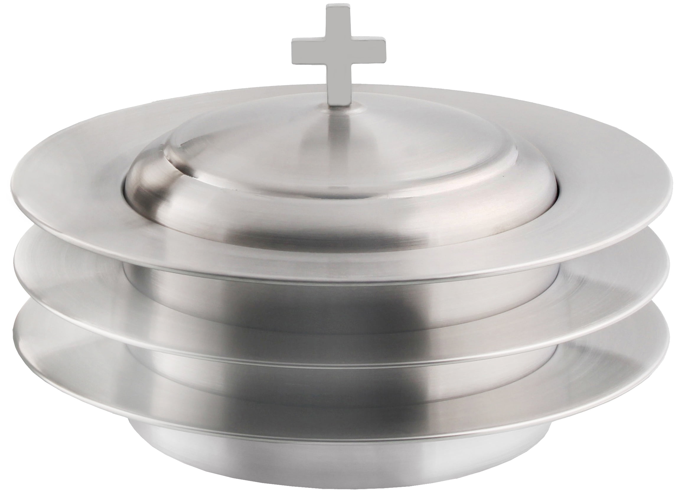 Communion Ware 3 Holy Stacking Bread Plates With a Lid - Stainless ...
