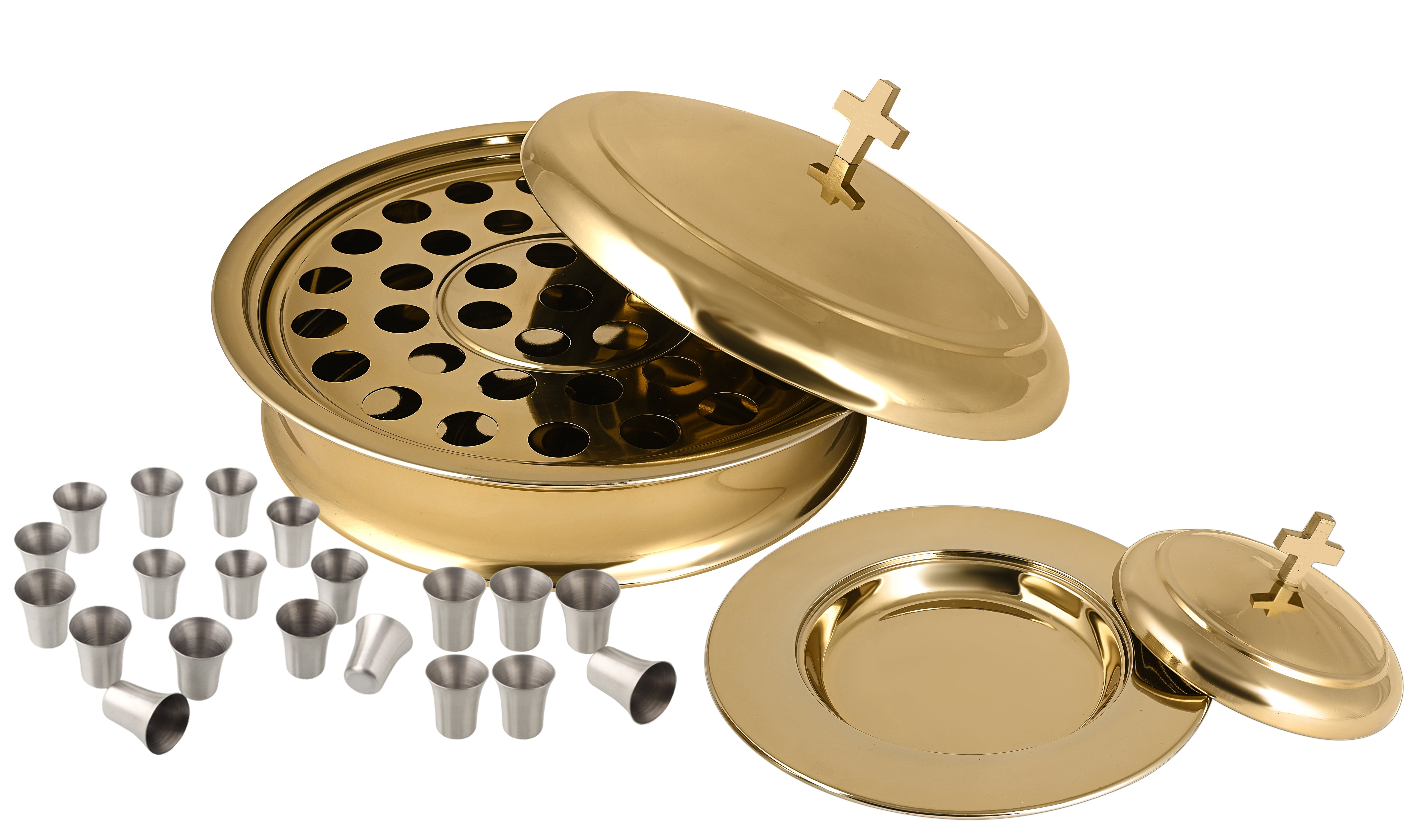 Communion Ware Holy Wine Serving Tray With a Lid & a Stacking Bread ...